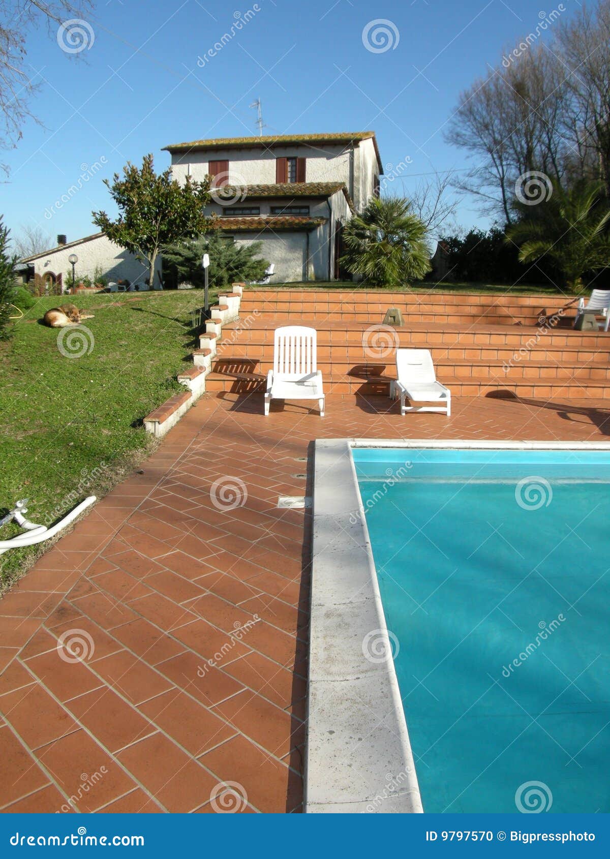 Tuscan Villa Italy with Pool Stock Photo - Image of house, poolside ...