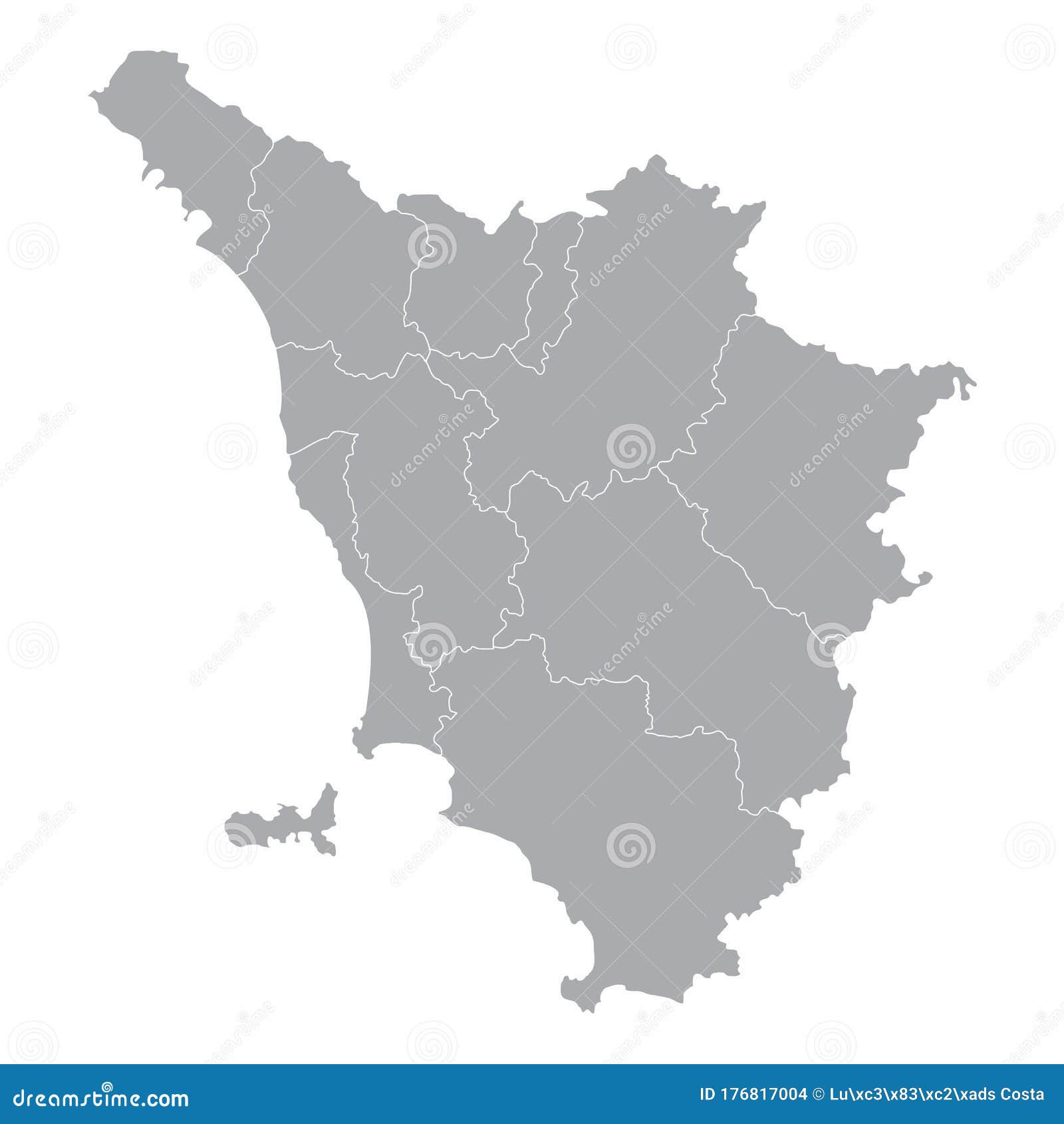 Tuscany Administrative And Political Map With Flag Vector Illustration ...