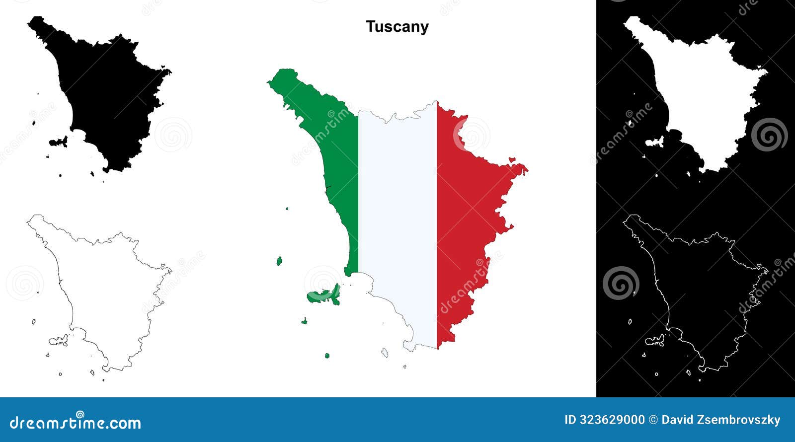 Tuscany Outline Map Vector Illustration | CartoonDealer.com #323629000