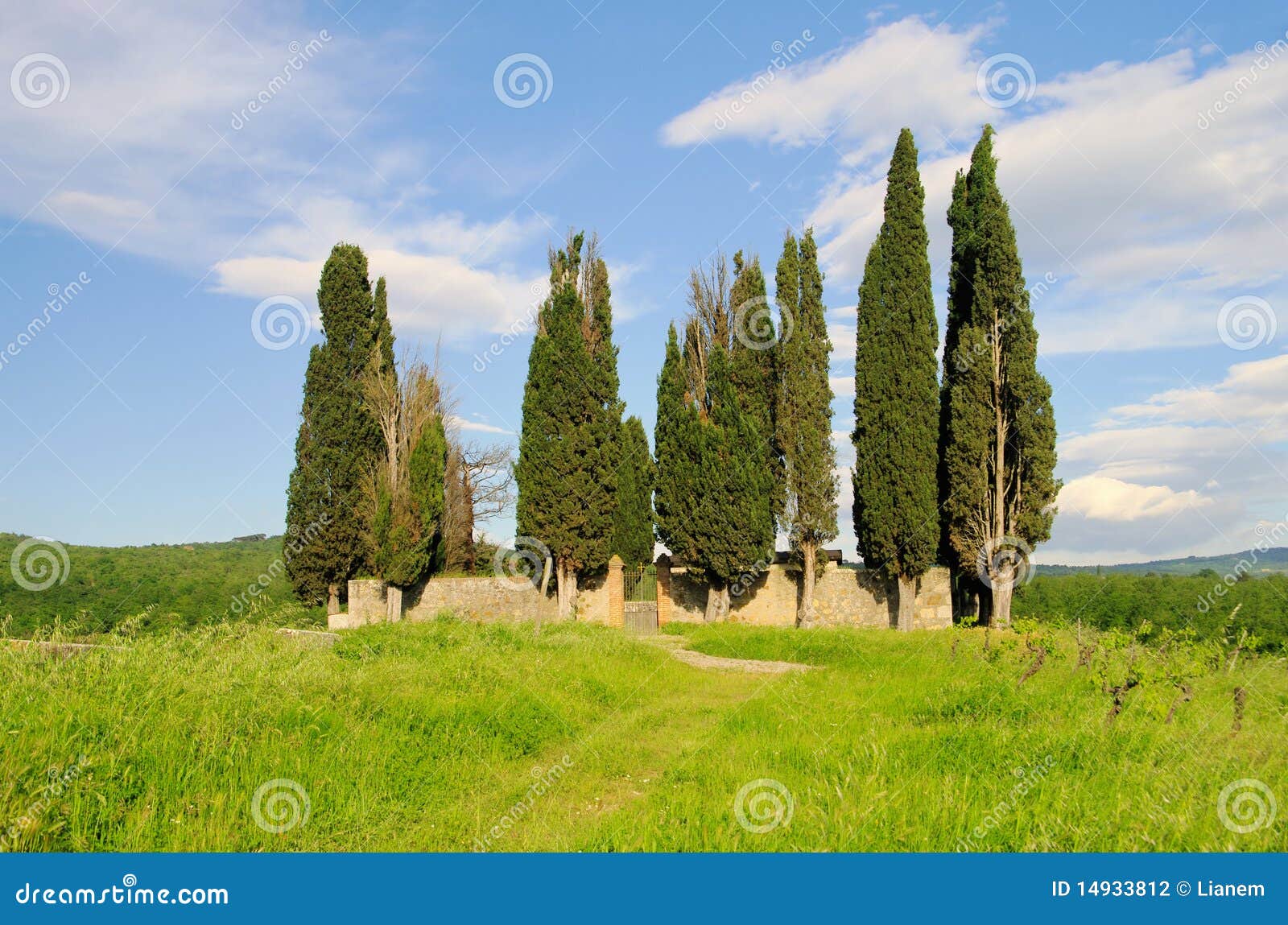 Tuscany cemetary stock photo. Image of cemetery, cloud - 14933812