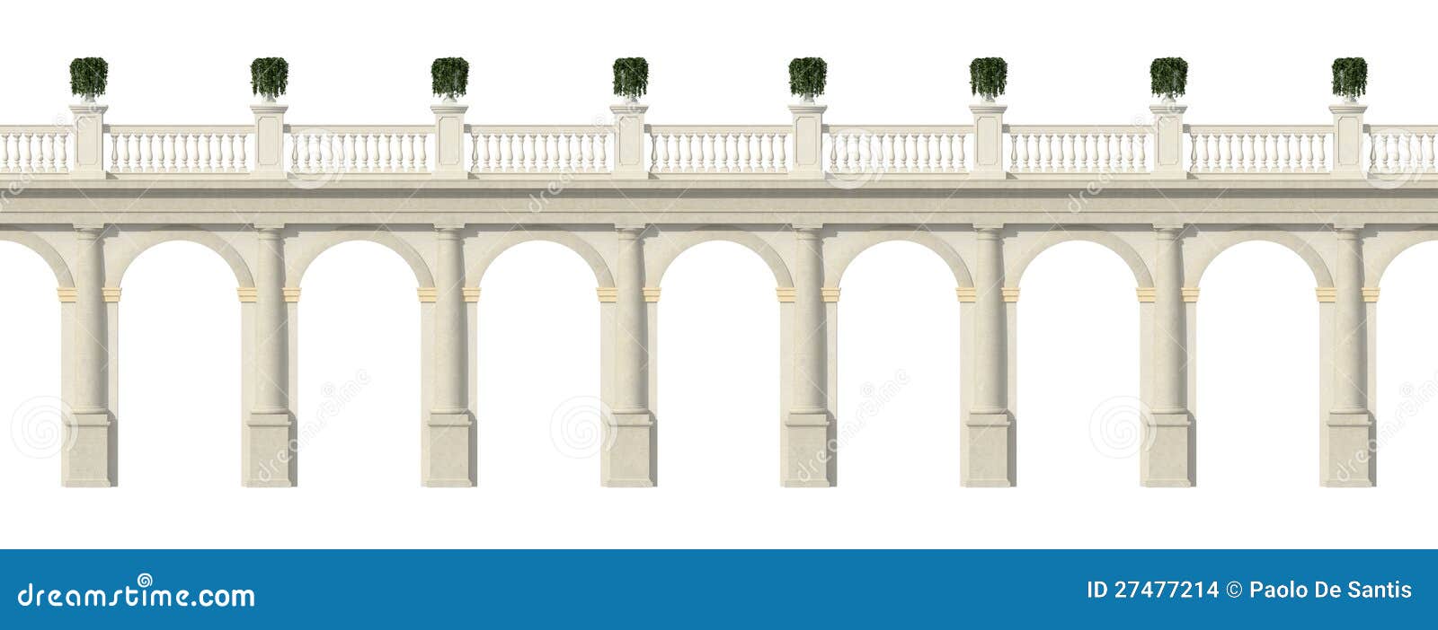 Tuscany Colonnade Isolated on White Stock Illustration - Illustration ...