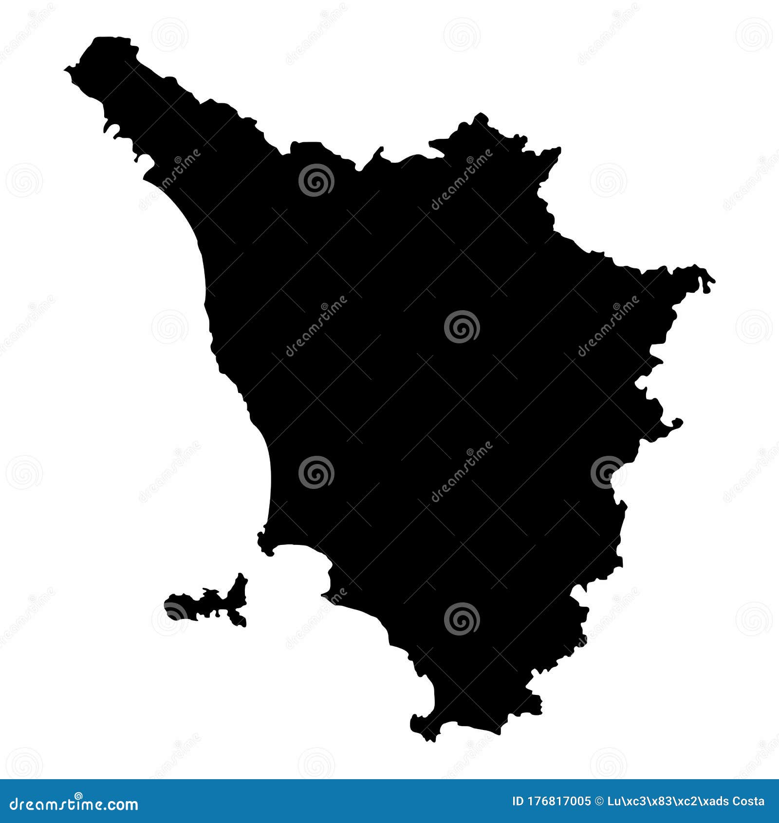 Tuscany Map Silhouette Vector, Toscana, Italy Province Vector Map ...