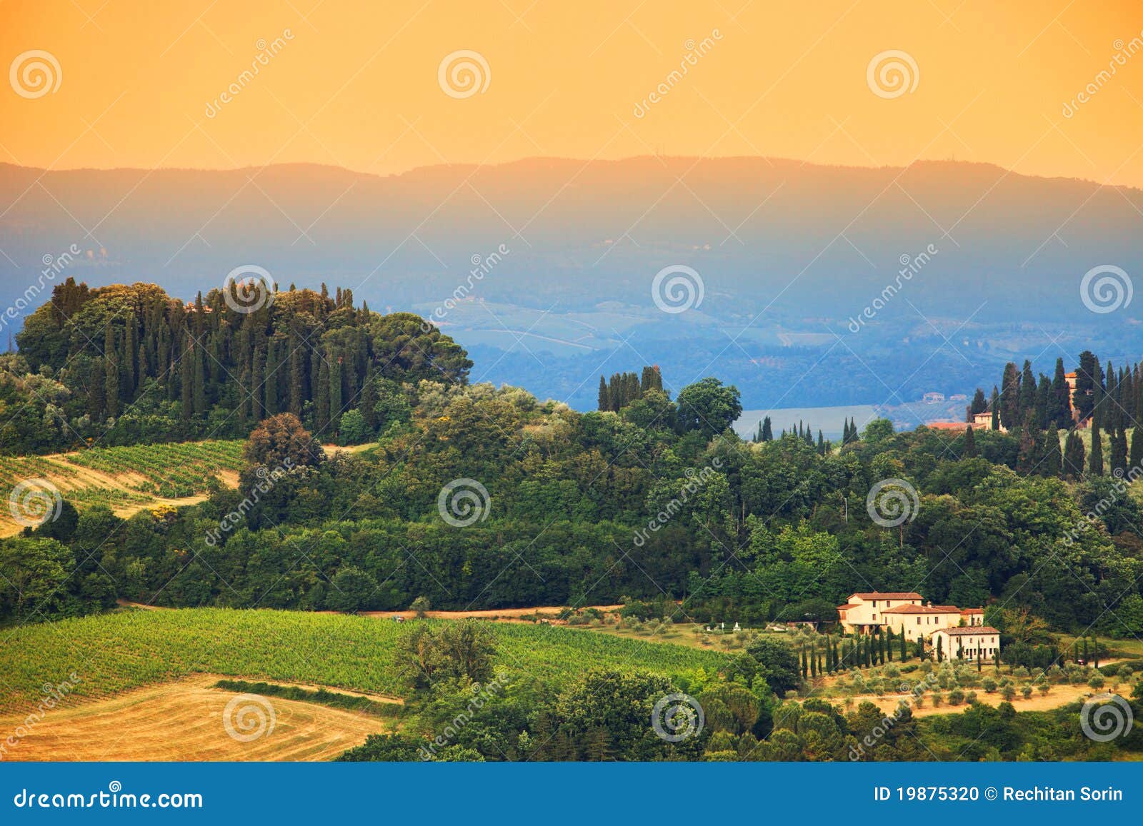 Tuscany landscape stock photo. Image of meadow, scenery - 19875320