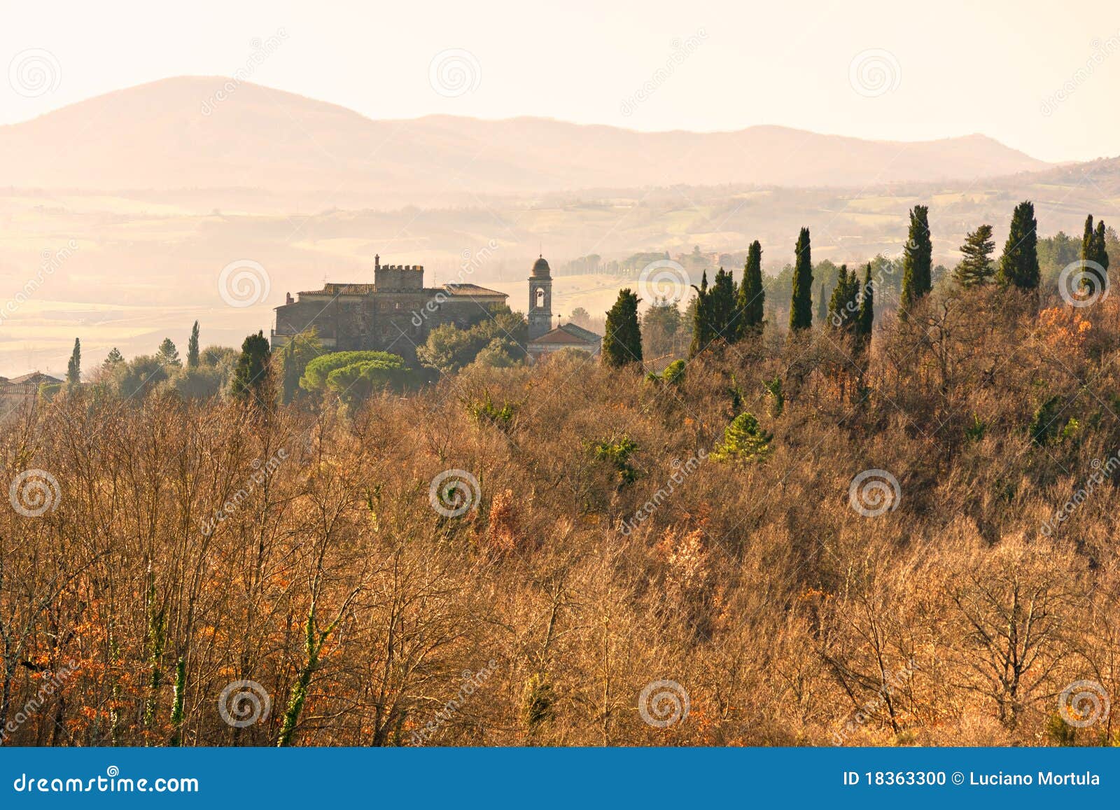 Tuscany landscape, Italy. stock photo. Image of meadow - 18363300