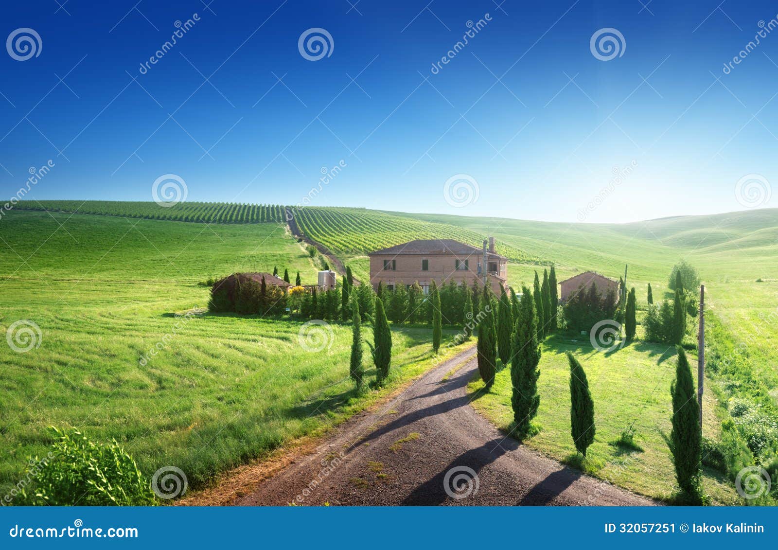 Tuscany Landscape with Typical Farm House Stock Image - Image of ...