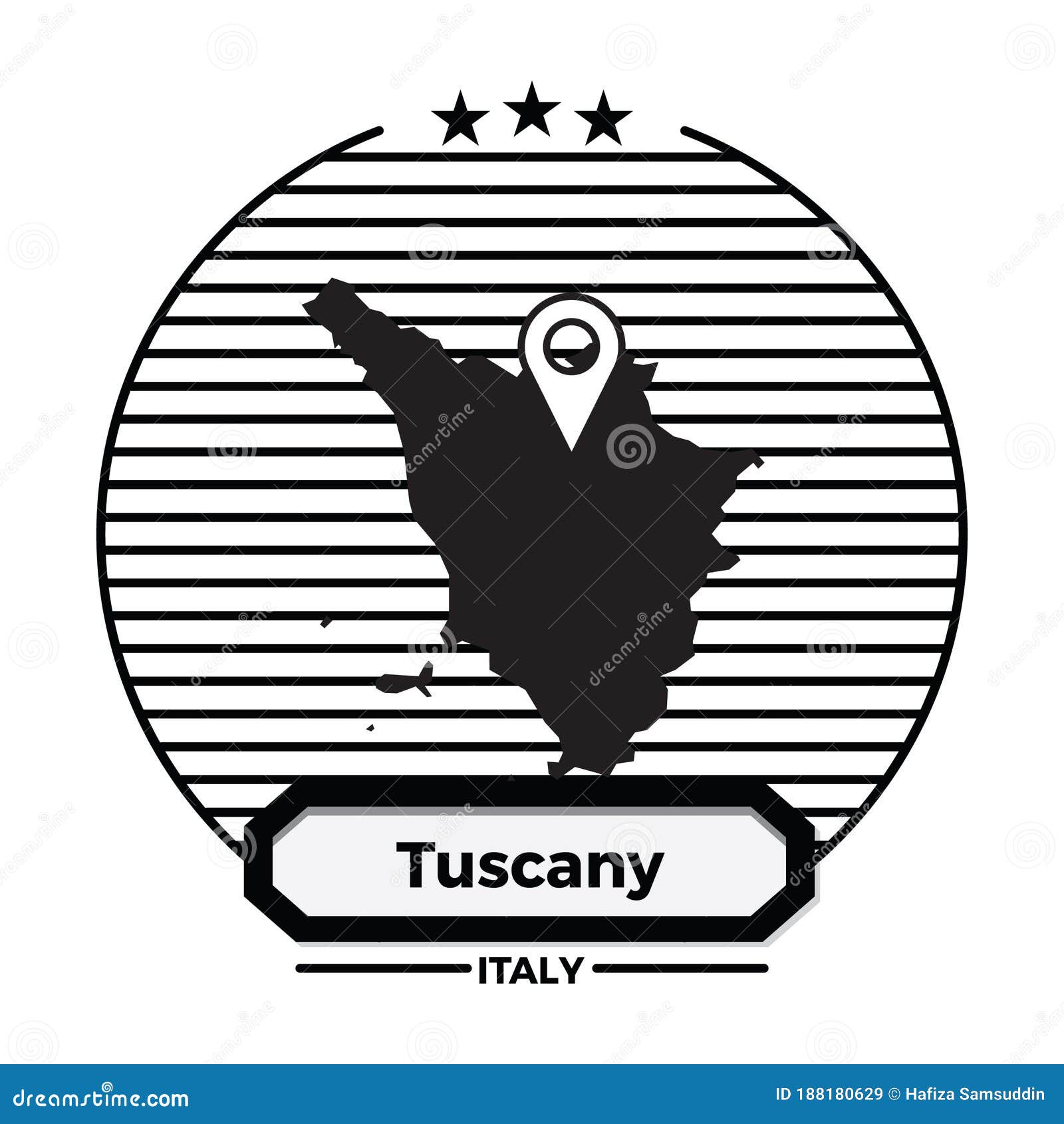 Tuscany Map Label. Vector Illustration Decorative Design Stock Vector ...