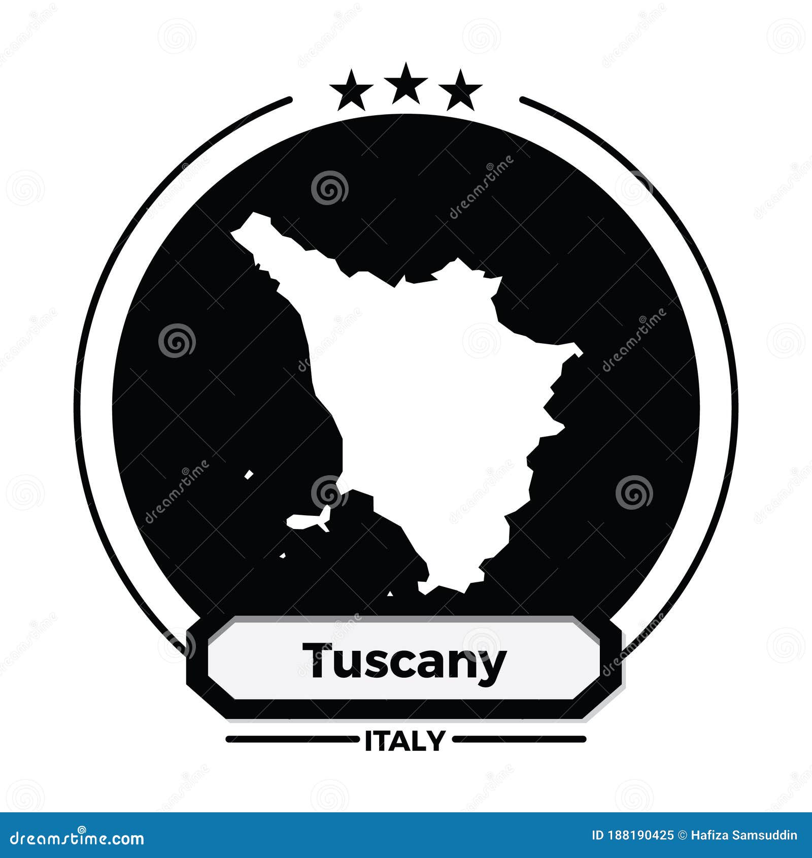 Tuscany Map Label. Vector Illustration Decorative Design Stock Vector ...