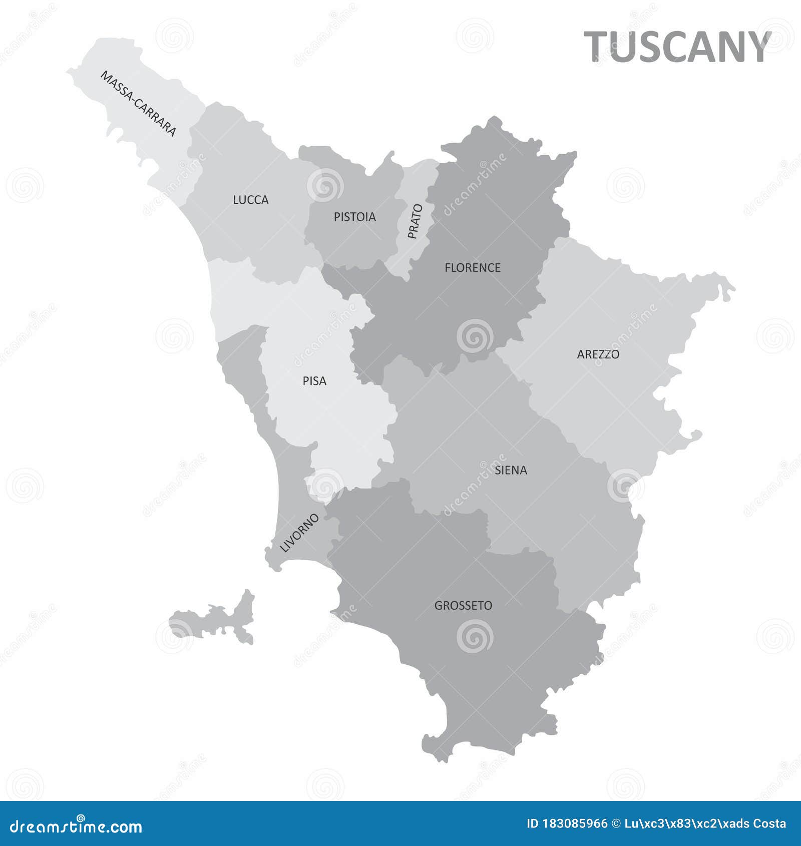 Tuscany Region Map Royalty-Free Stock Image | CartoonDealer.com #183085966