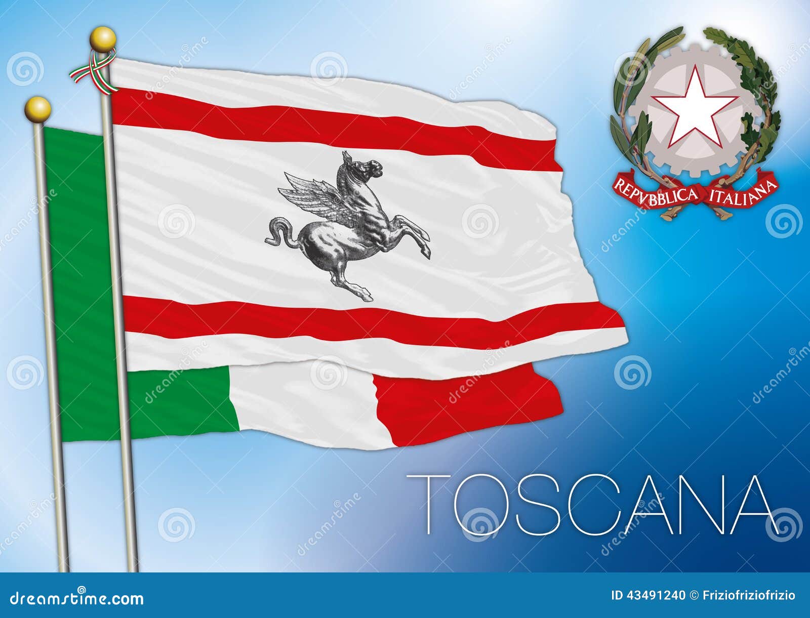 Tuscany Regional Flag, Italy Stock Vector - Illustration of italian ...