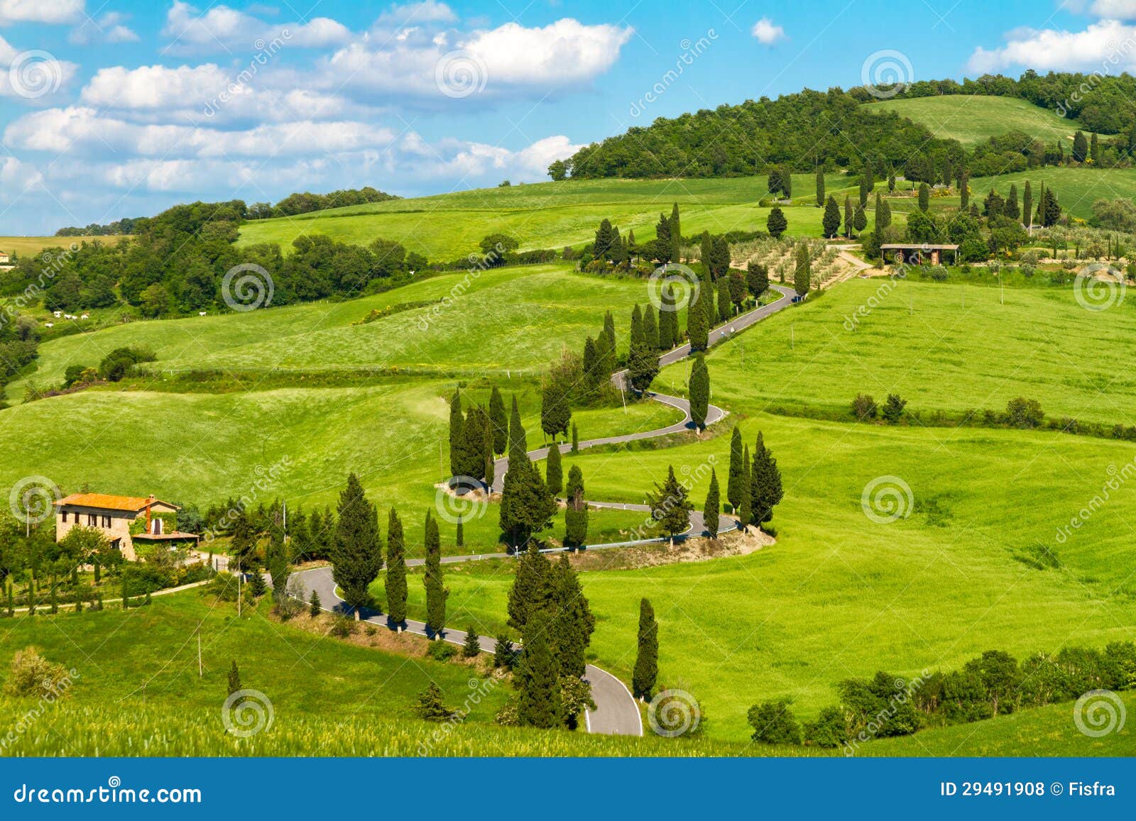 Tuscany Road with Cypress Trees, Val D Orcia, Italy Stock Photo - Image ...
