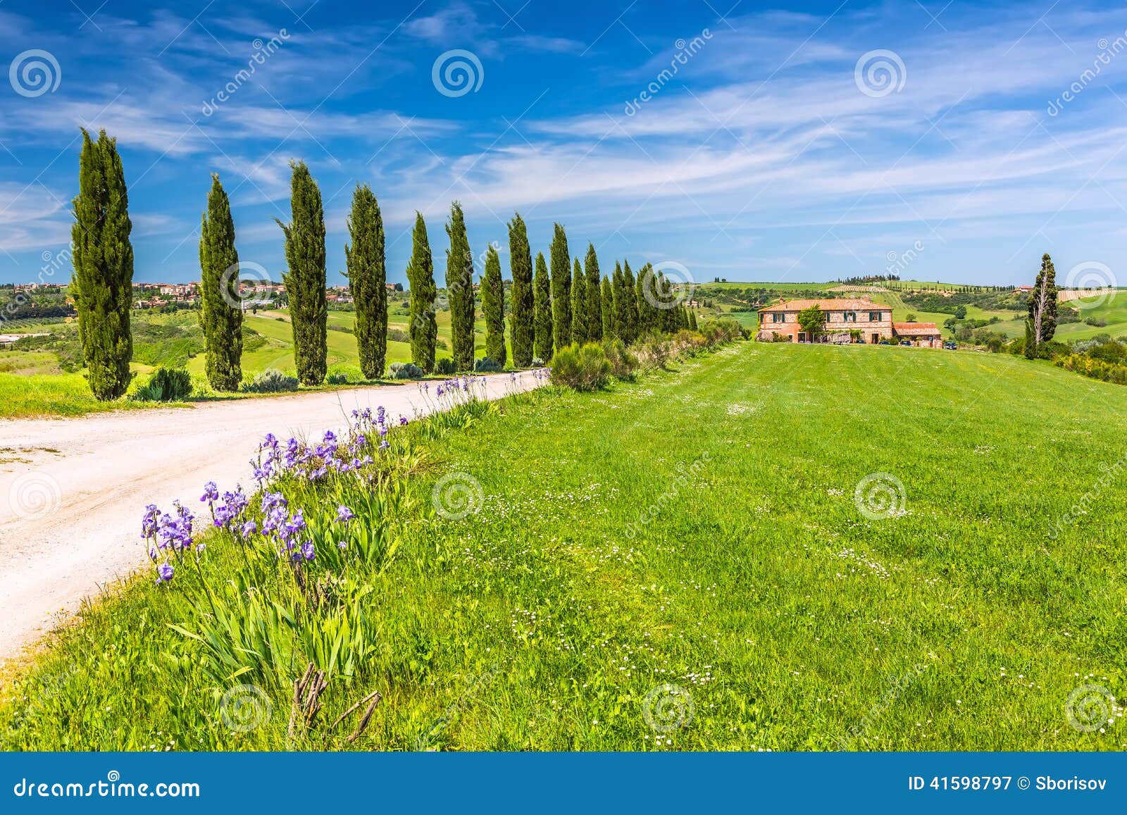 Tuscany at spring stock image. Image of idyllic, house - 41598797