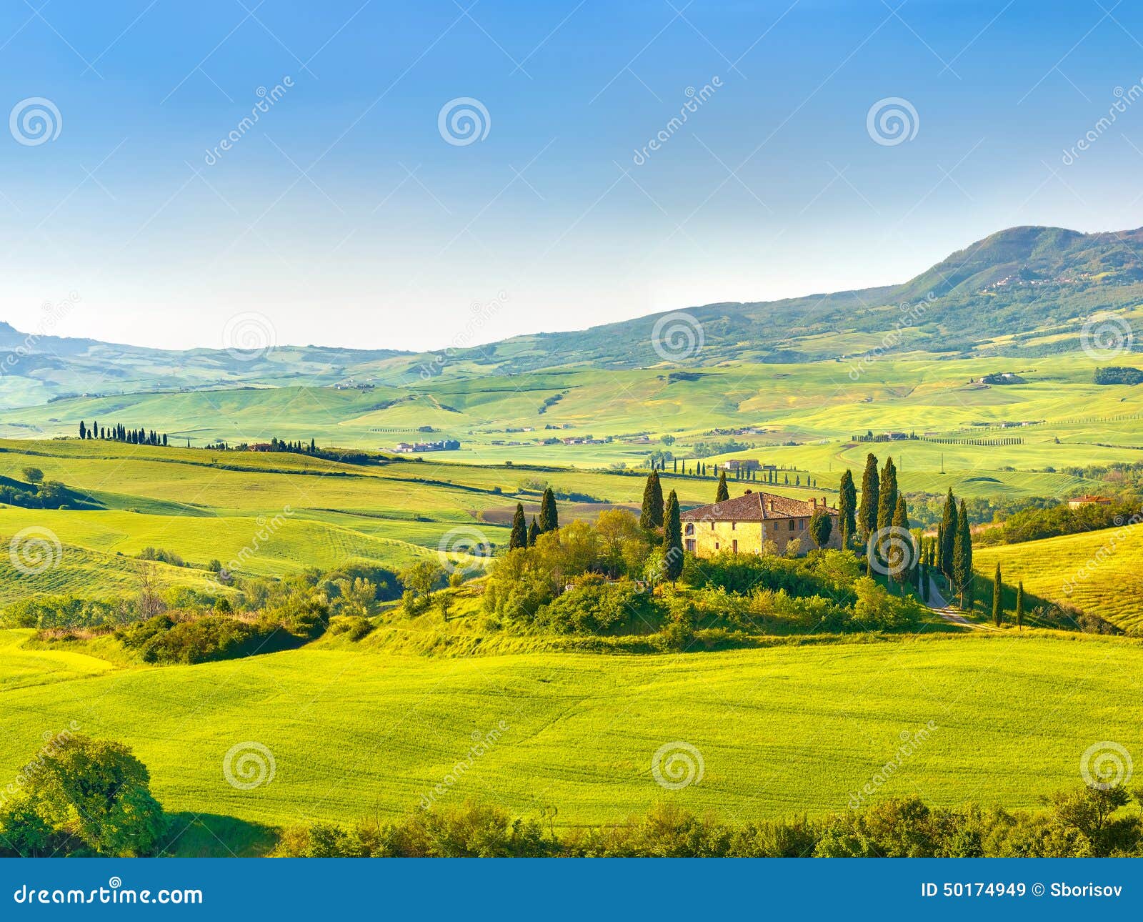 Tuscany at spring stock image. Image of dreamland, peaceful - 50174949