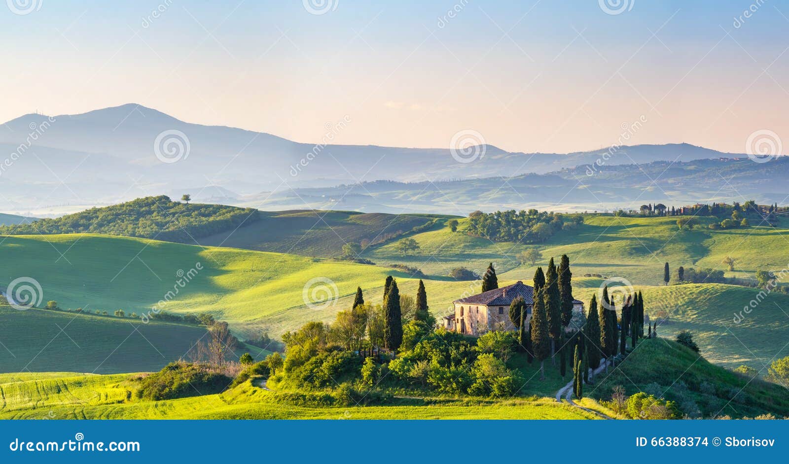 Tuscany at spring stock photo. Image of amazing, panorama - 66388374