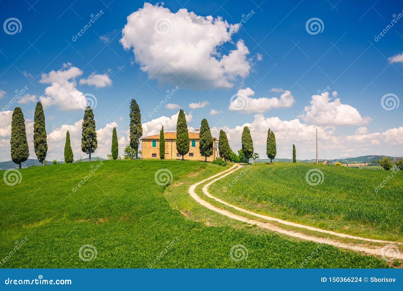Tuscany spring landscape stock photo. Image of nature - 150366224