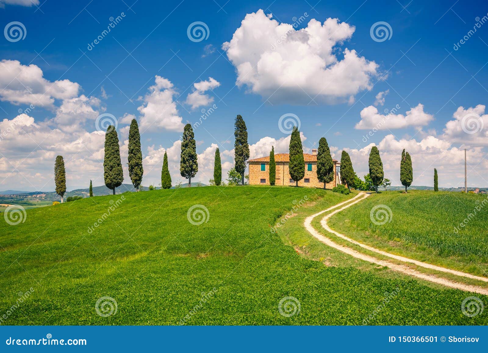 Tuscany spring landscape stock image. Image of scenery - 150366501