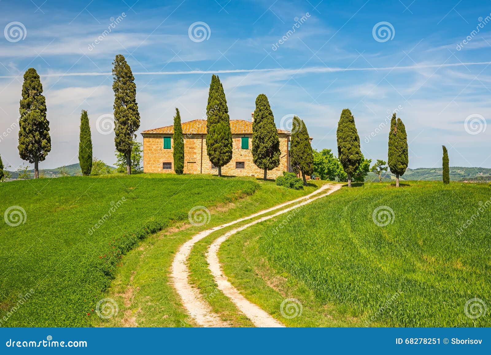 Tuscany spring landscape stock image. Image of peaceful - 68278251