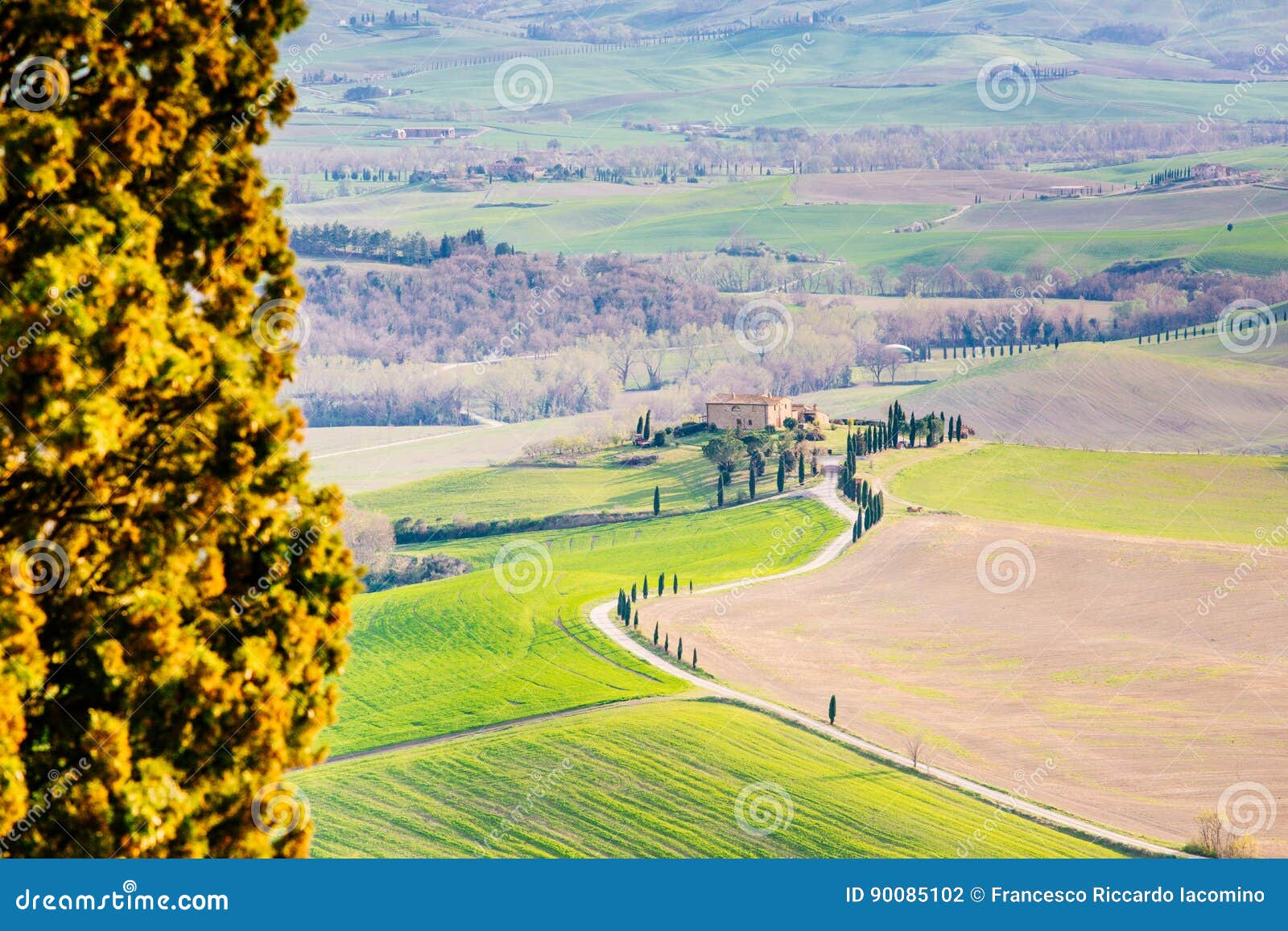 Tuscany, spring landscape stock photo. Image of hills - 90085102
