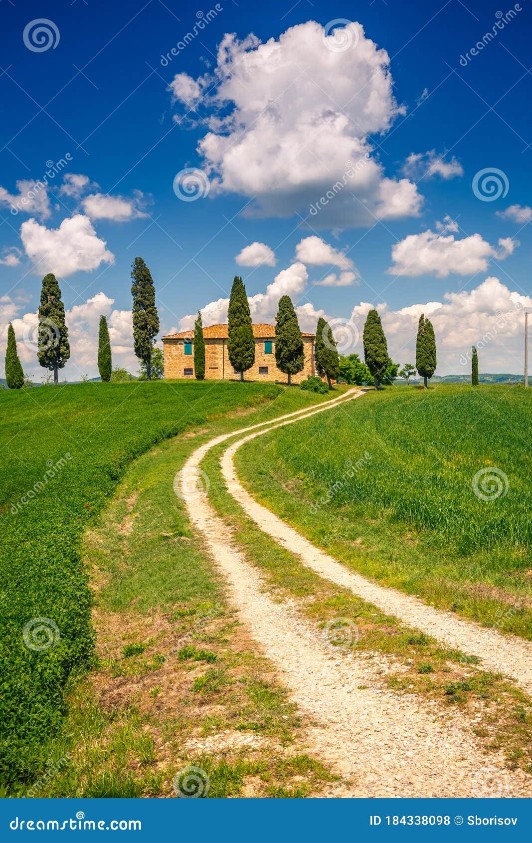 Tuscany spring landscape stock photo. Image of scenery - 184338098