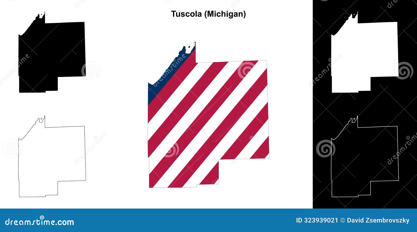 Tuscola outline map stock illustration. Illustration of silhouette ...