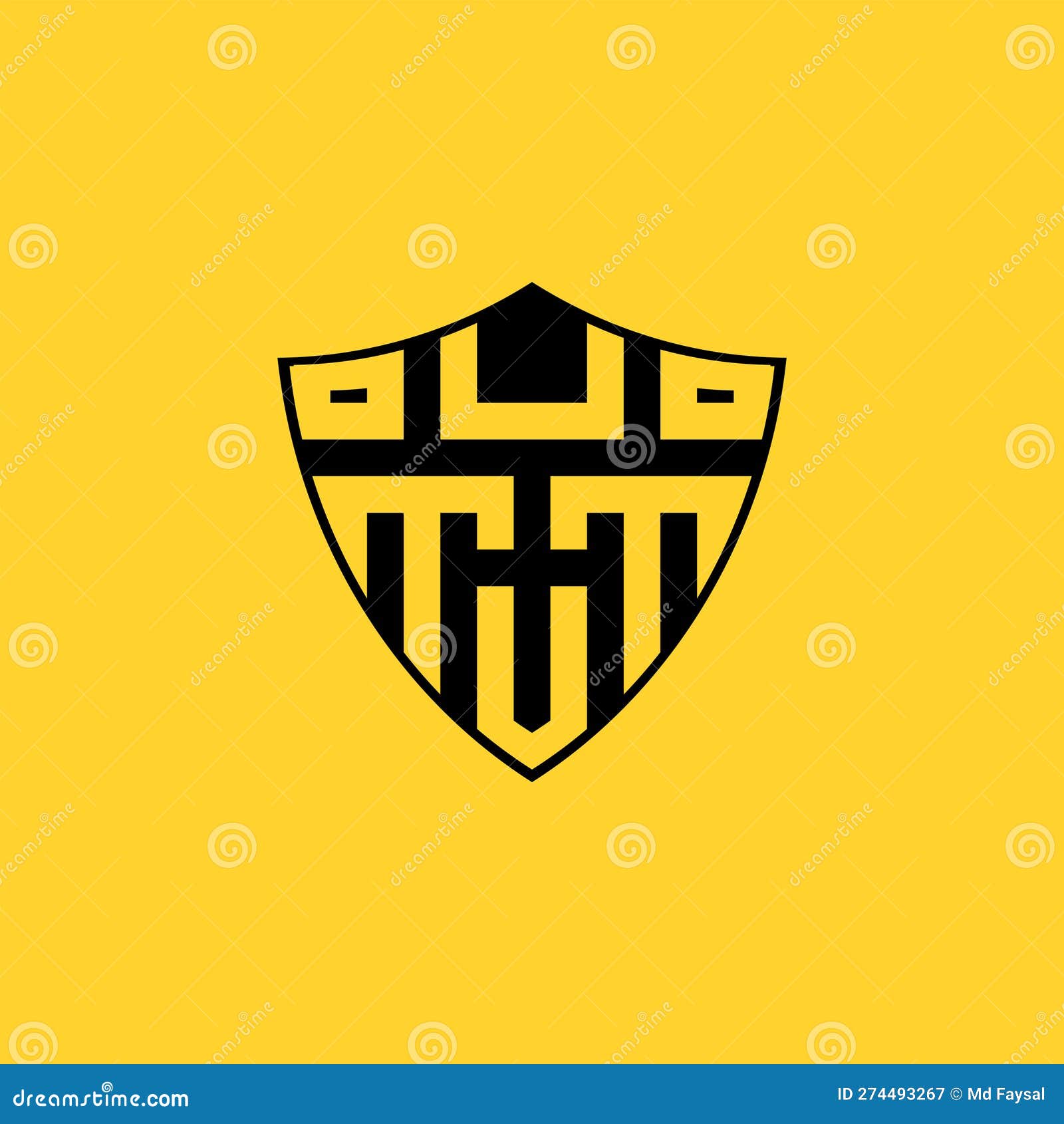 Tut Shield Abstract Monogram Letter Mark Vector Logo Stock Vector ...
