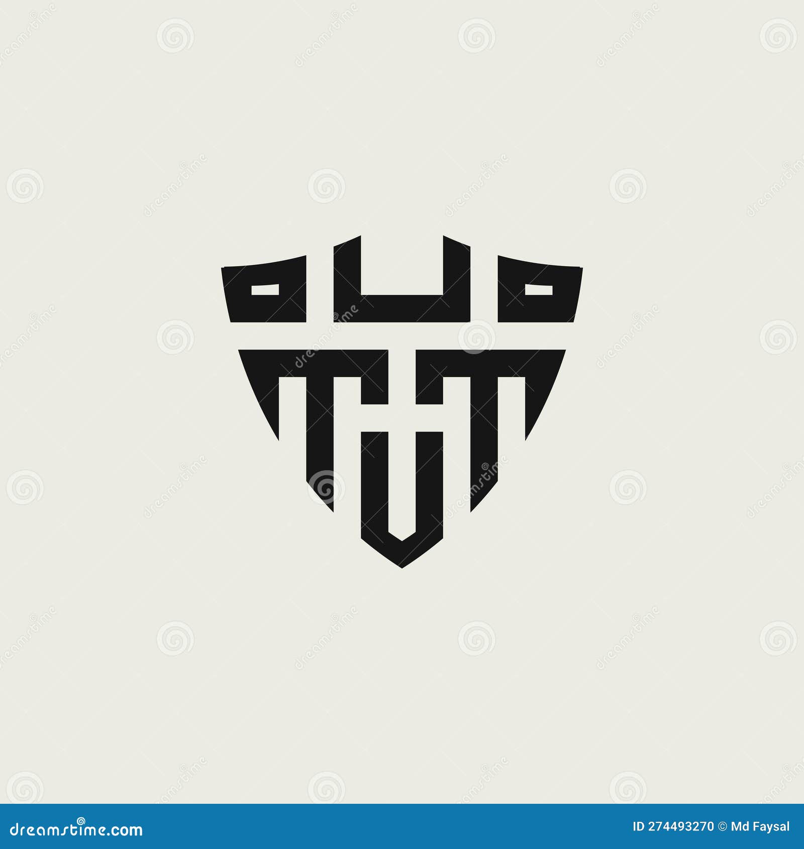 Tut Shield Abstract Monogram Letter Mark Vector Logo Stock Vector ...