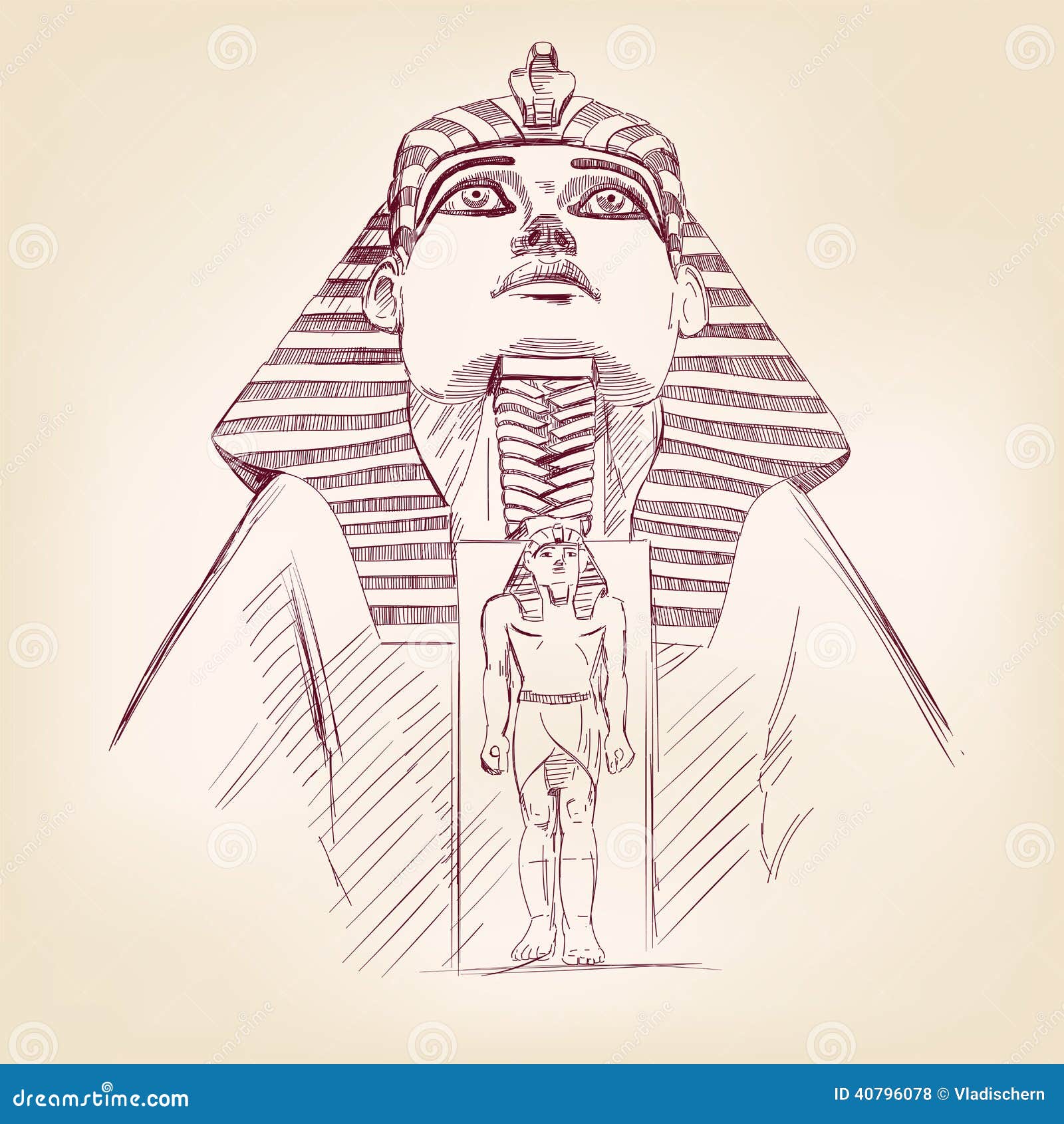 Tutankhamun Egyptian Pharaoh Vector Llustration Stock Vector ...