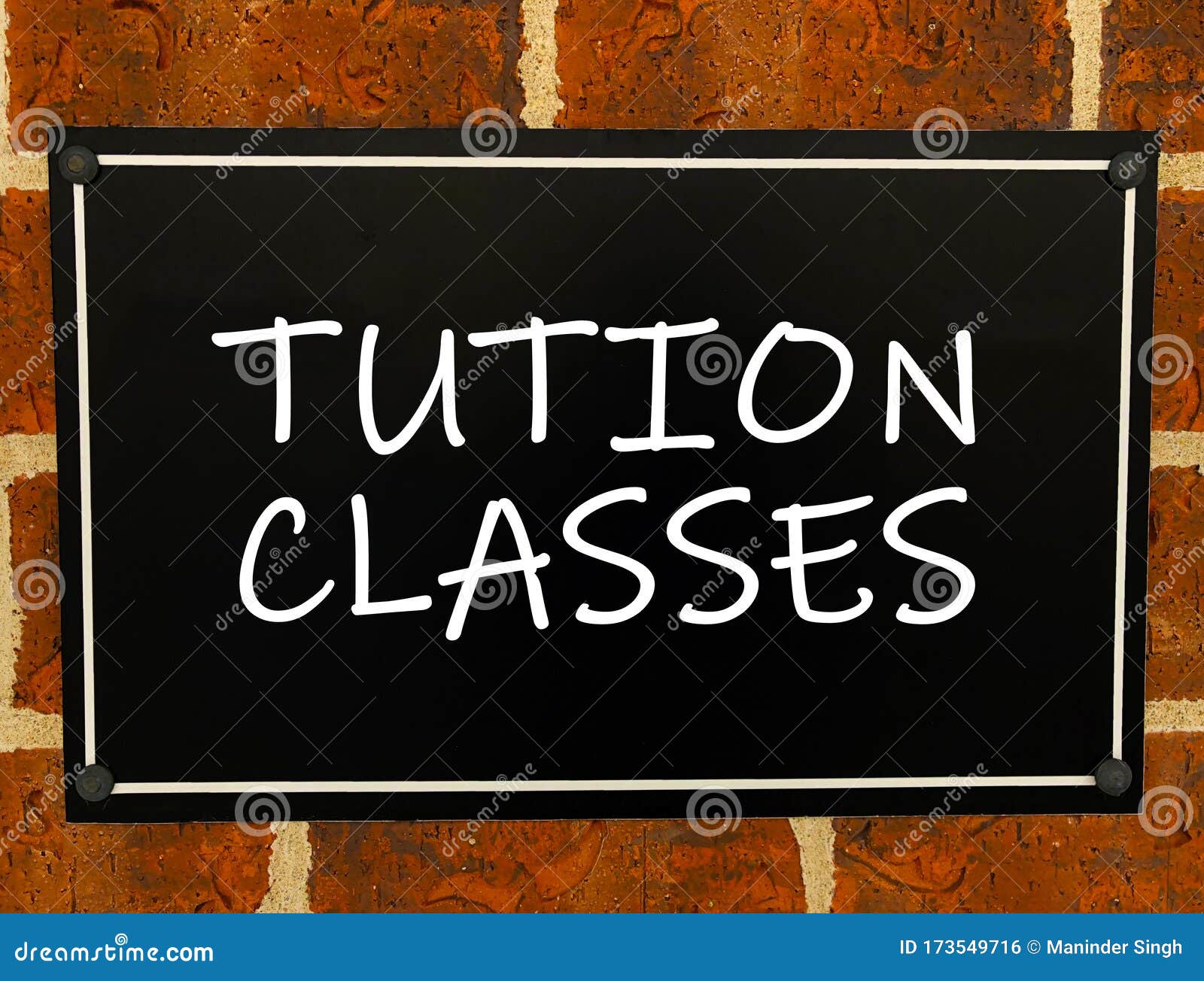 Tution Classes Sign on a Board. Stock Photo - Image of exit, wall ...