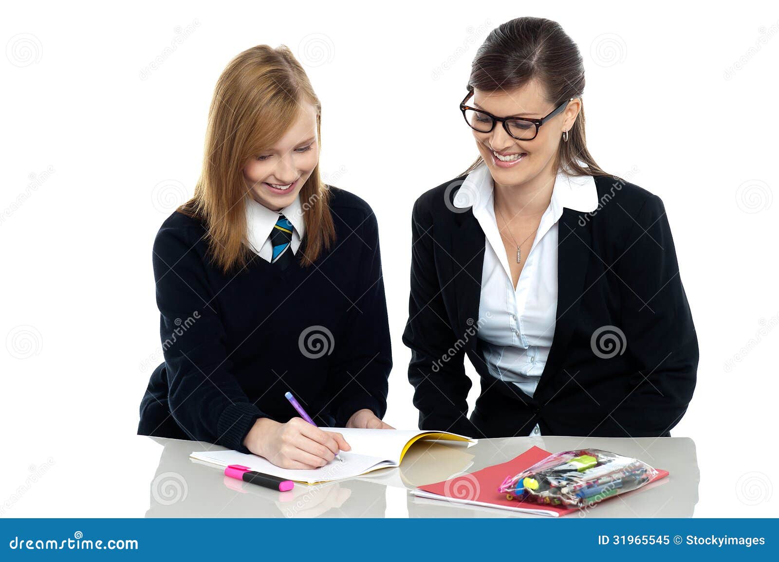 Tutor Assisting the Student in Homework Stock Image - Image of homework ...
