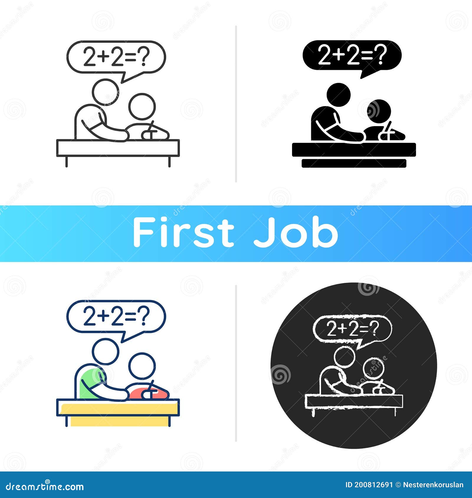 Tutor icon stock vector. Illustration of school, linear - 200812691
