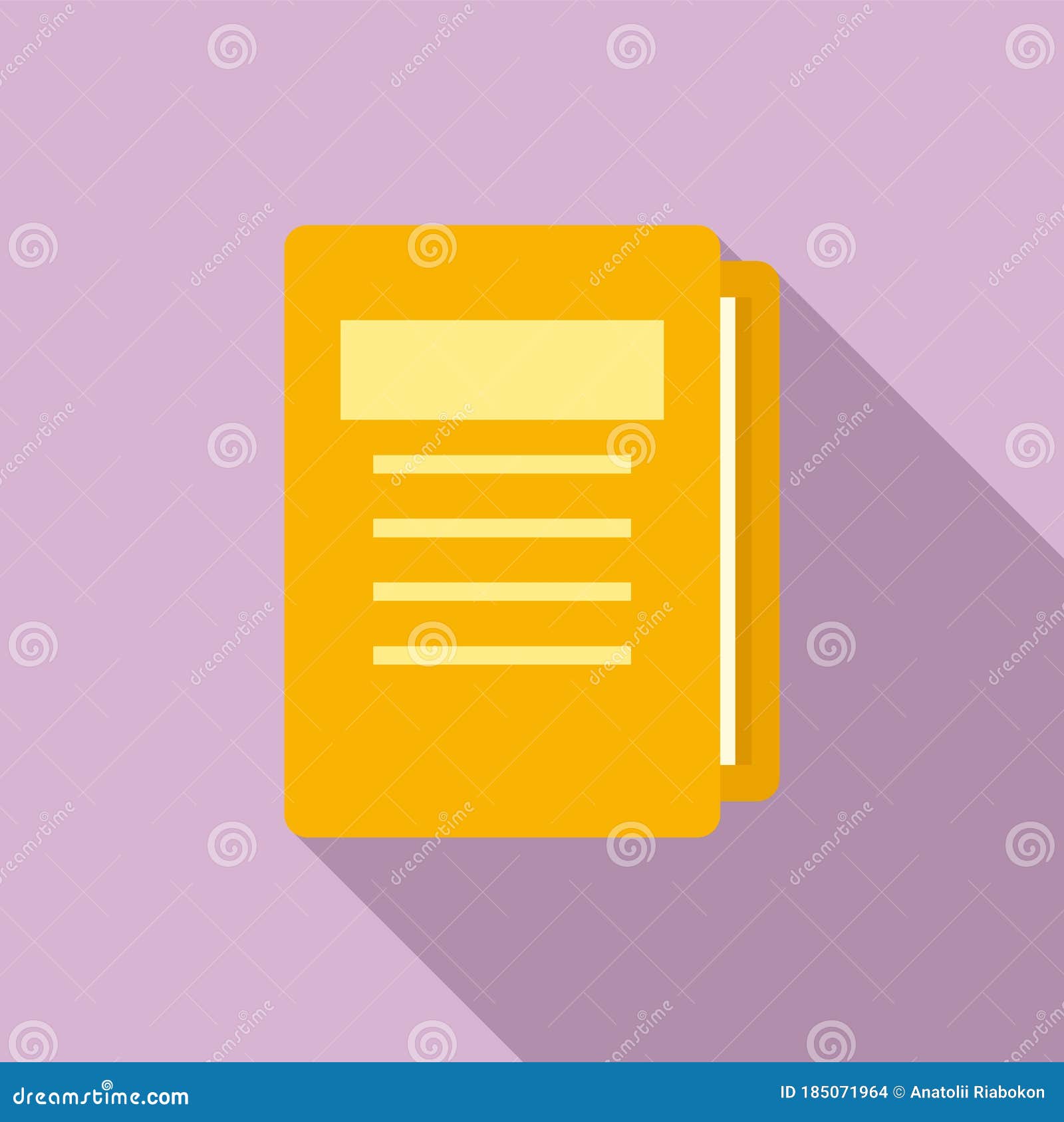 Tutor Lesson Folder Icon, Flat Style Stock Vector - Illustration of ...
