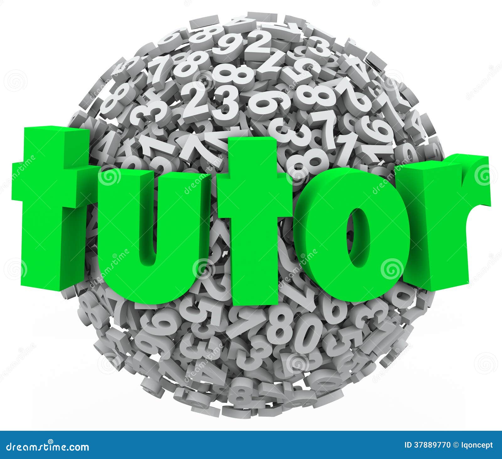 Tutor Number Ball Sphere Education Private Lesson Learning Stock ...