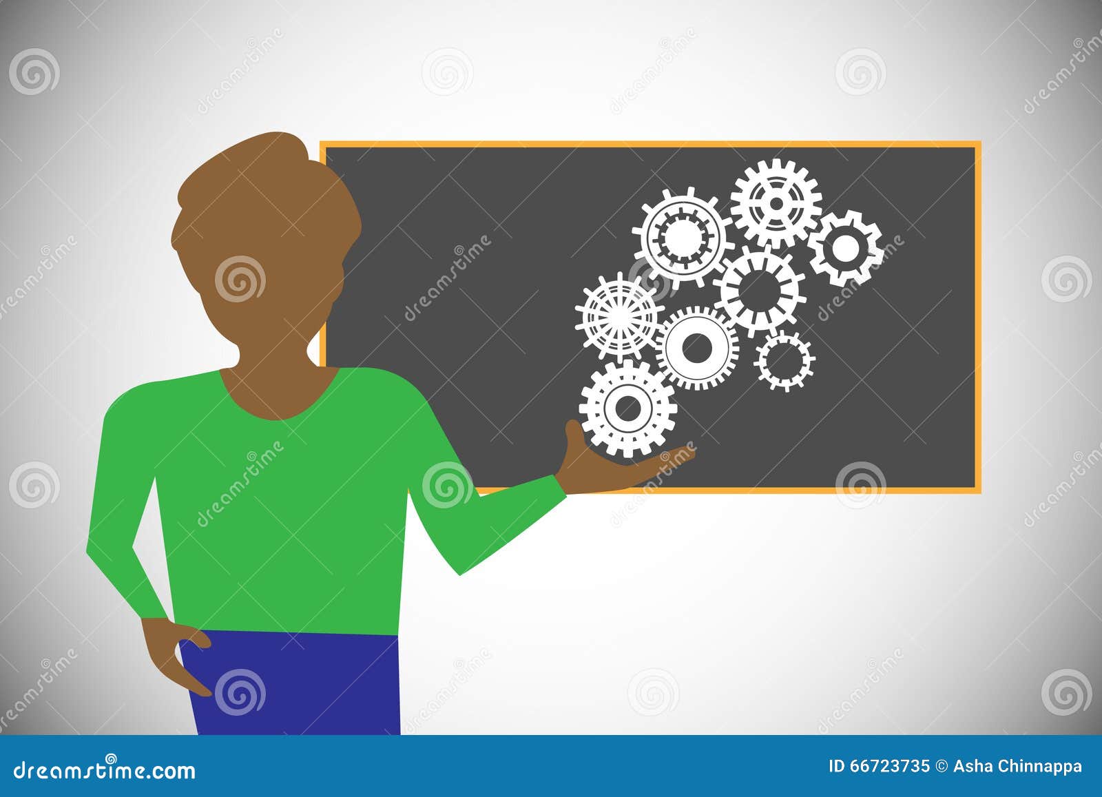 Tutor Presenting the Technology Concepts Stock Illustration ...