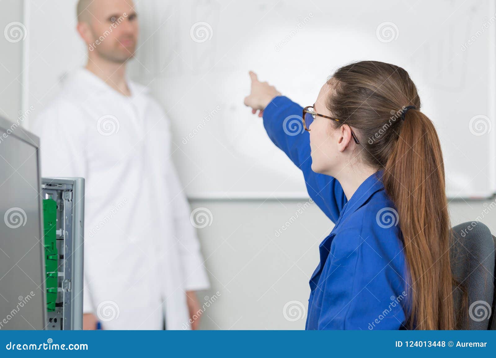 Tutor and Student Fixing Computer in Class Stock Photo - Image of ...