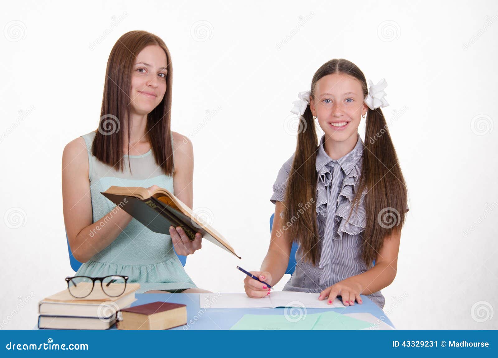 Tutor and the Student Solve Problem Stock Image - Image of student ...