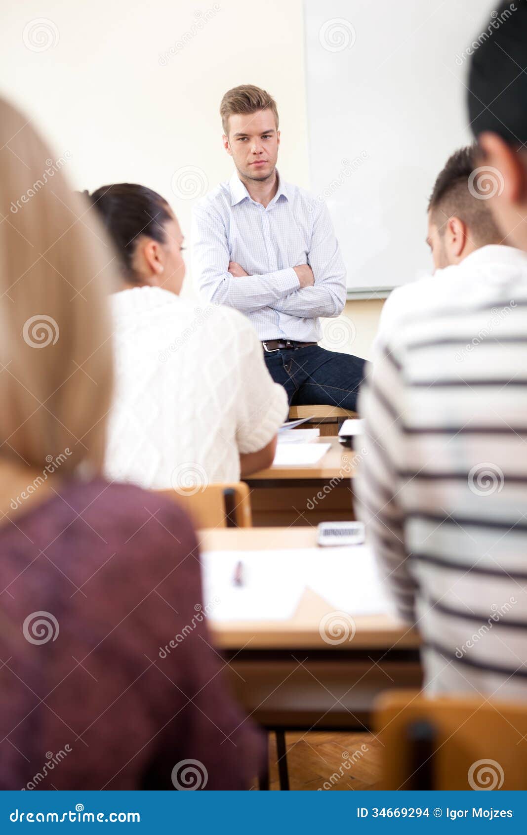Tutor Teaching Class of Students Stock Photo - Image of horizontal ...