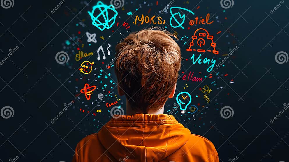 Tutor Teaching Programming, Hand-drawn Style, Doodle Symbols and Code ...