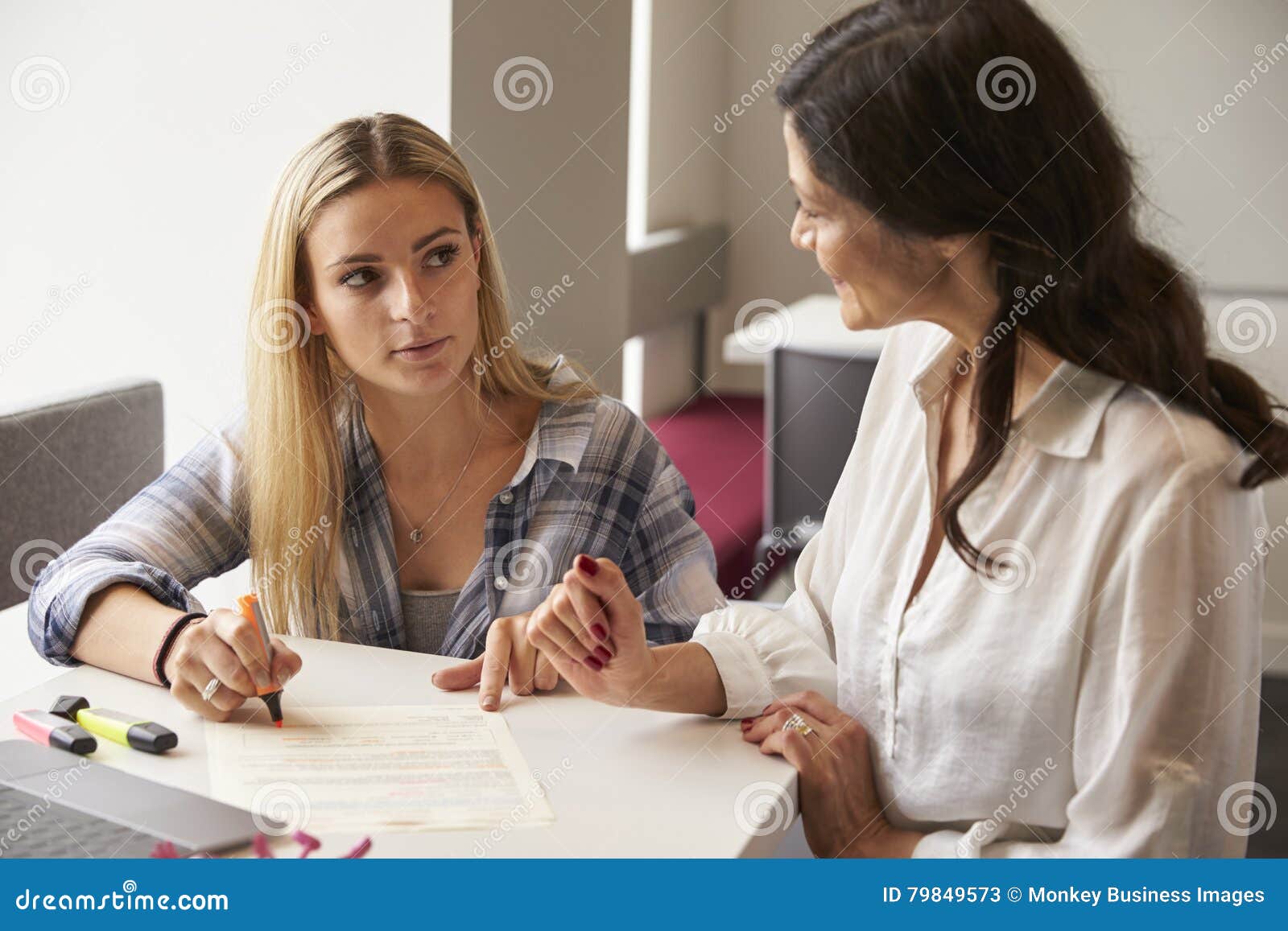 Tutor Using Learning Aids To Help Student with Dyslexia Stock Image ...
