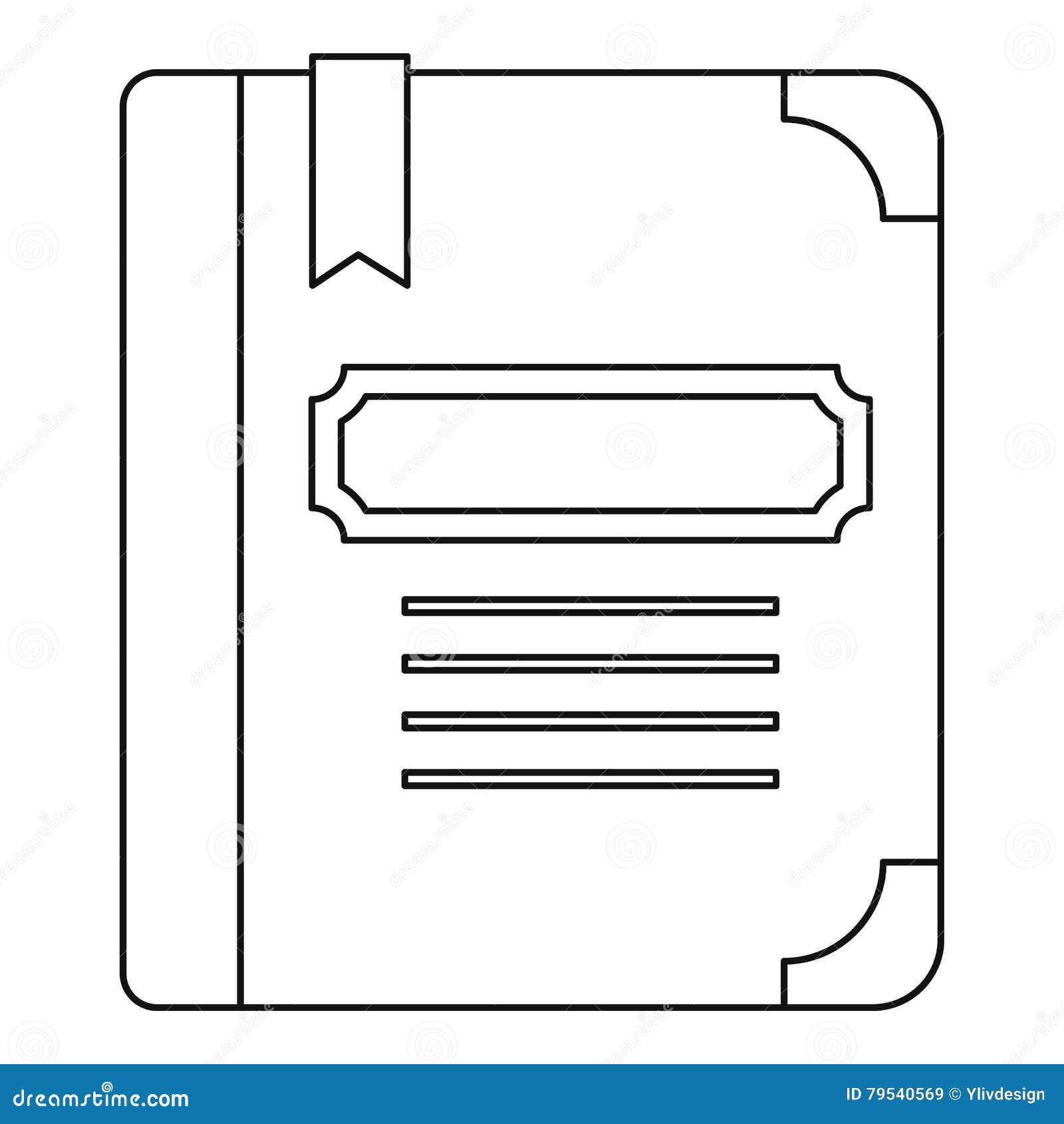 Tutorial with Bookmark Icon, Outline Style Stock Vector - Illustration ...