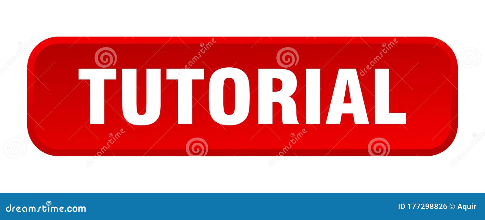 Tutorial Button. Tutorial Square 3d Push Button Stock Vector ...