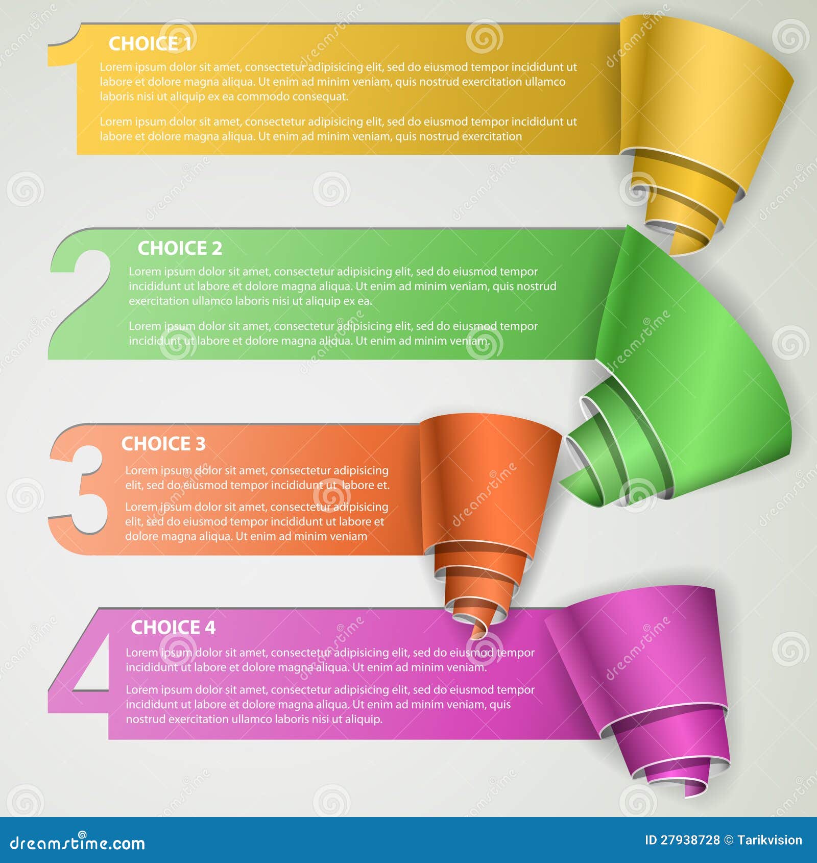 Tutorial Curled Paper Strips Stock Vector - Illustration of curl, color ...