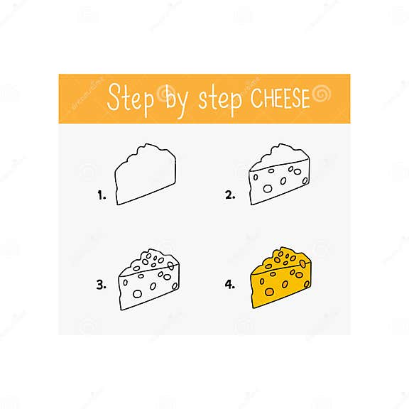 Tutorial for Drawing Cheese Free Vector Illustration Stock Illustration ...