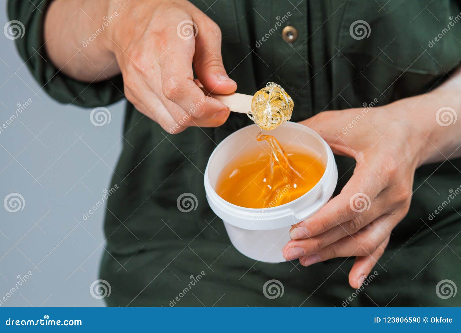 Tutorial Hair Removing Sugaring, Depilation, Waxing Stock Photo - Image ...