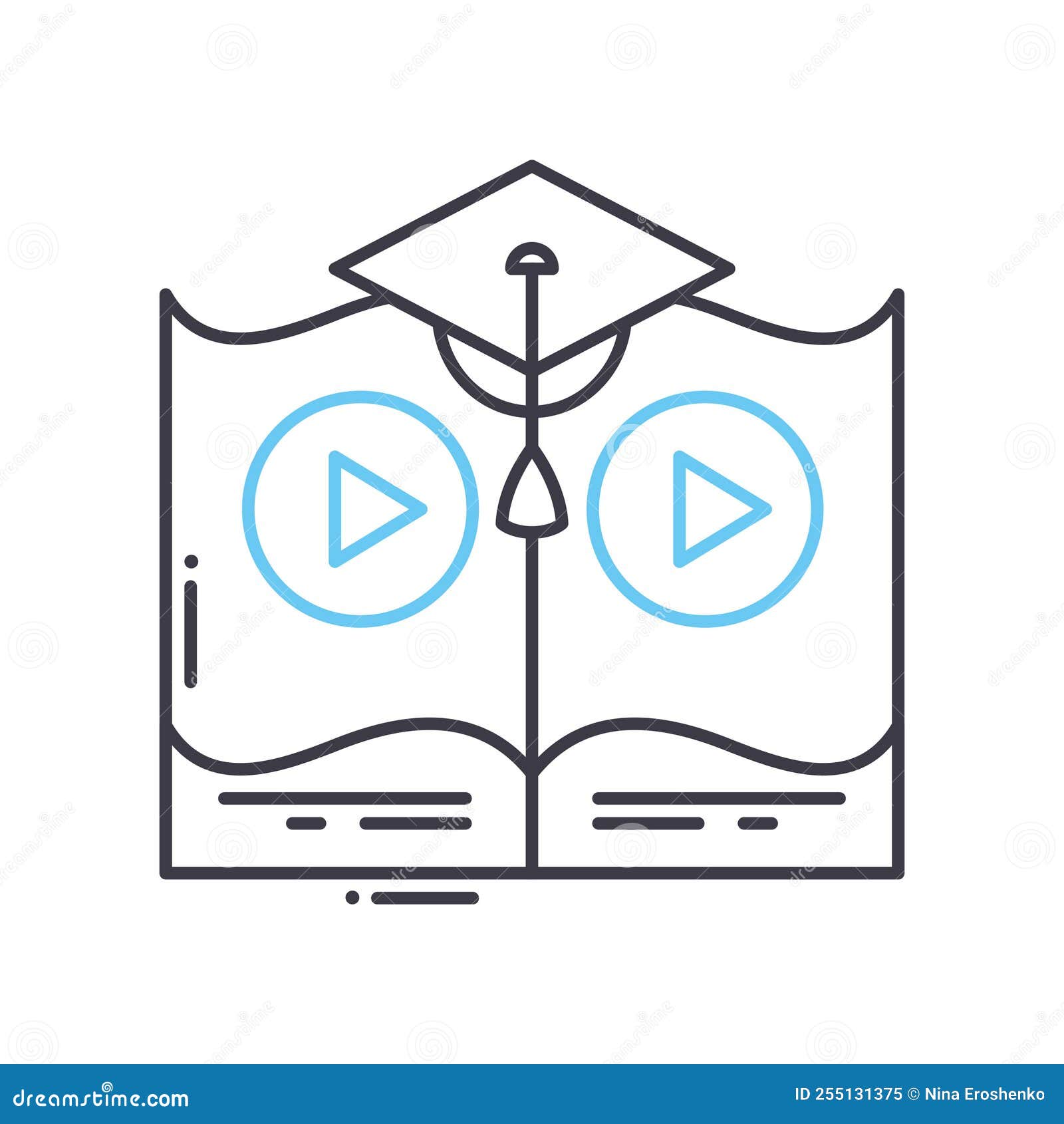 Tutorial Line Icon, Outline Symbol, Vector Illustration, Concept Sign ...