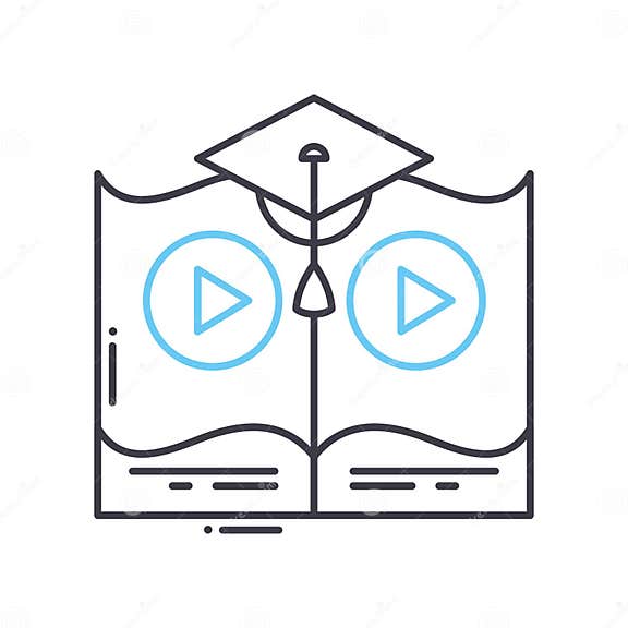 Tutorial Line Icon, Outline Symbol, Vector Illustration, Concept Sign ...