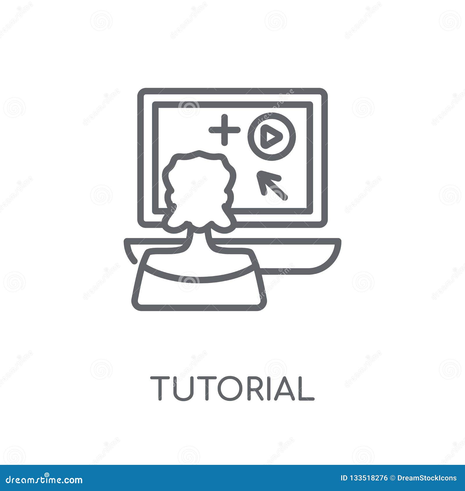 Tutorial Linear Icon. Modern Outline Tutorial Logo Concept on Wh Stock ...