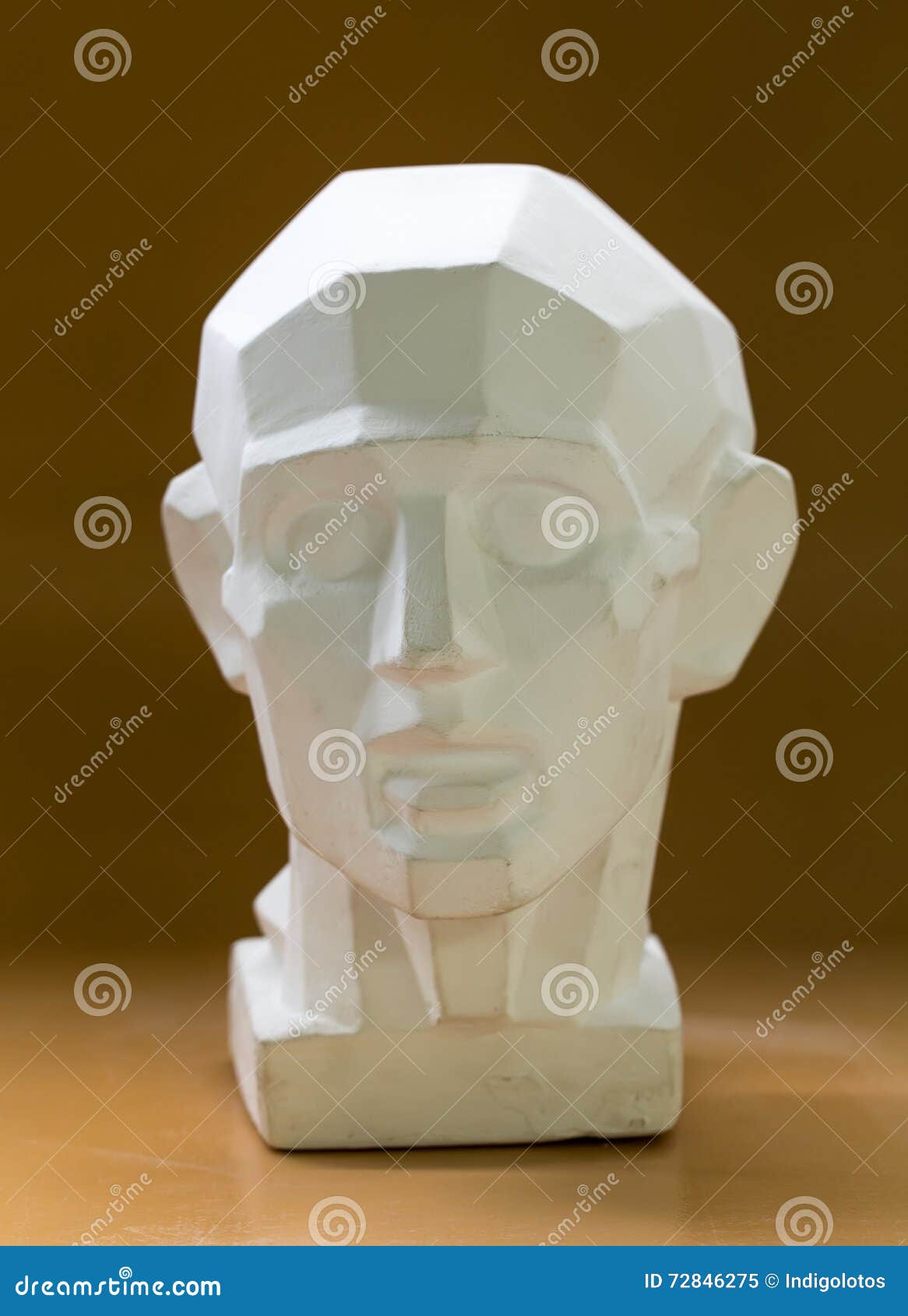 Tutorial Primitive Plaster Head Model. Stock Image - Image of brown ...