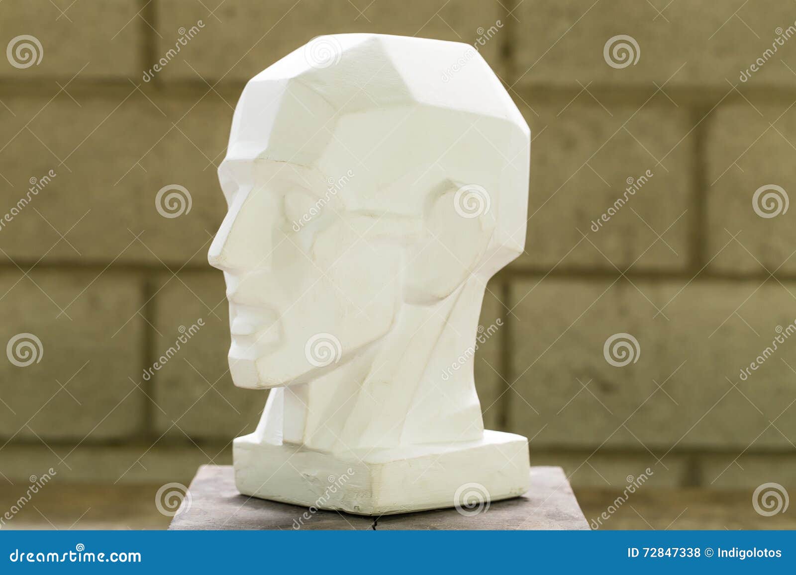 Tutorial Primitive Plaster Head Model. Stock Photo - Image of ...