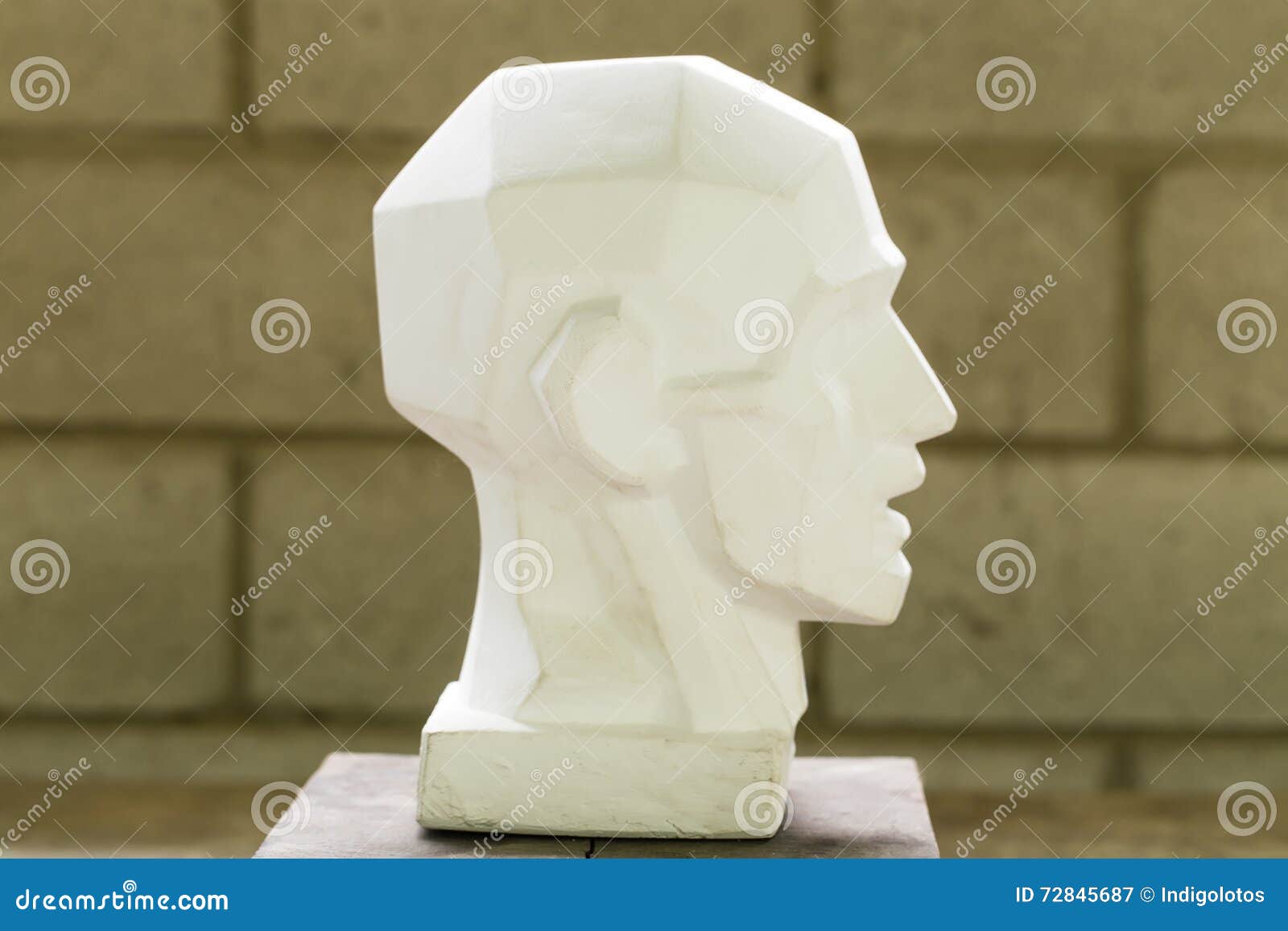 Tutorial Primitive Plaster Head Model. Stock Image - Image of eyebrow ...