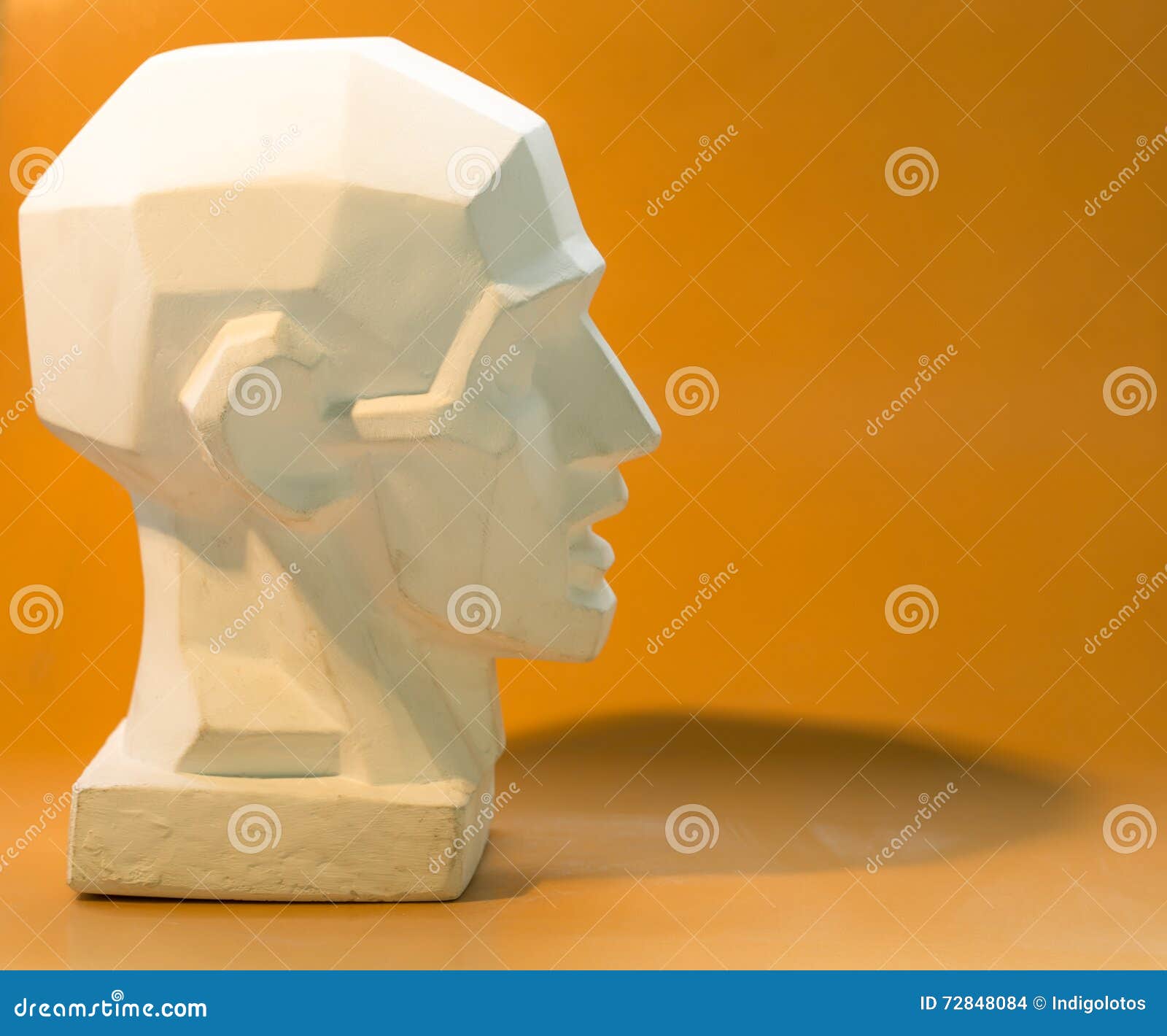Tutorial Primitive Plaster Head Model. Stock Photo - Image of sculptor ...