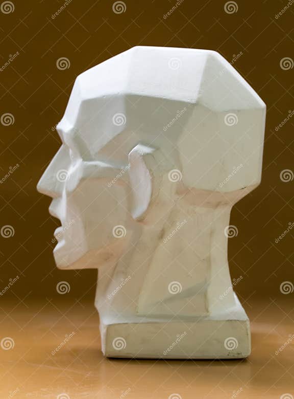 Tutorial Primitive Plaster Head Model. Stock Image - Image of light ...